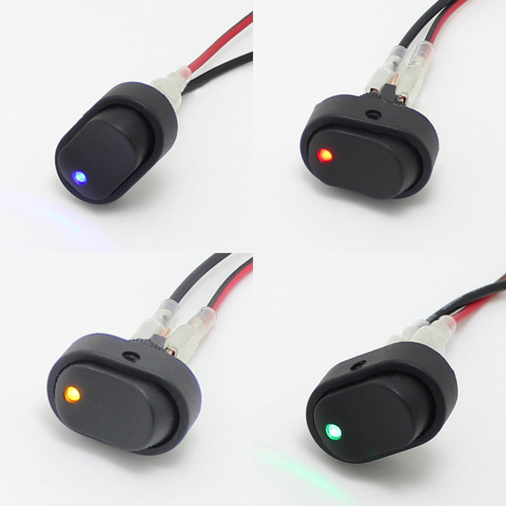 1Pcs LED Dot Light Rocker Switch 1